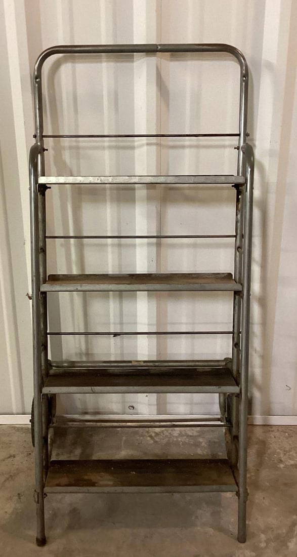 Vintage 1 Quart Oil Can Rack W/ Wheels Auction