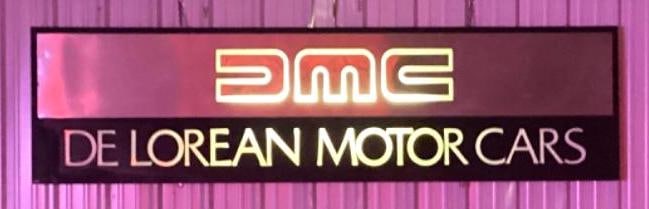 Delorean Motor Car Lighted Dealership Sign Auction