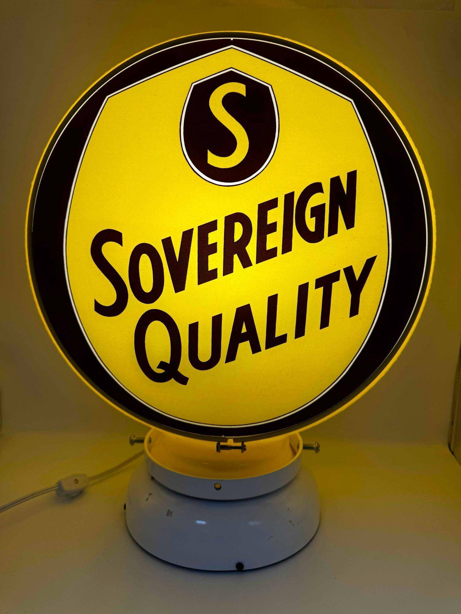 Sovereign Quality "single S" Gasoline Pump Globe With Yellow Ripple ...
