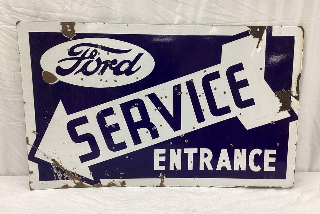 Ford Service Entrance Porcelain Sign Auction
