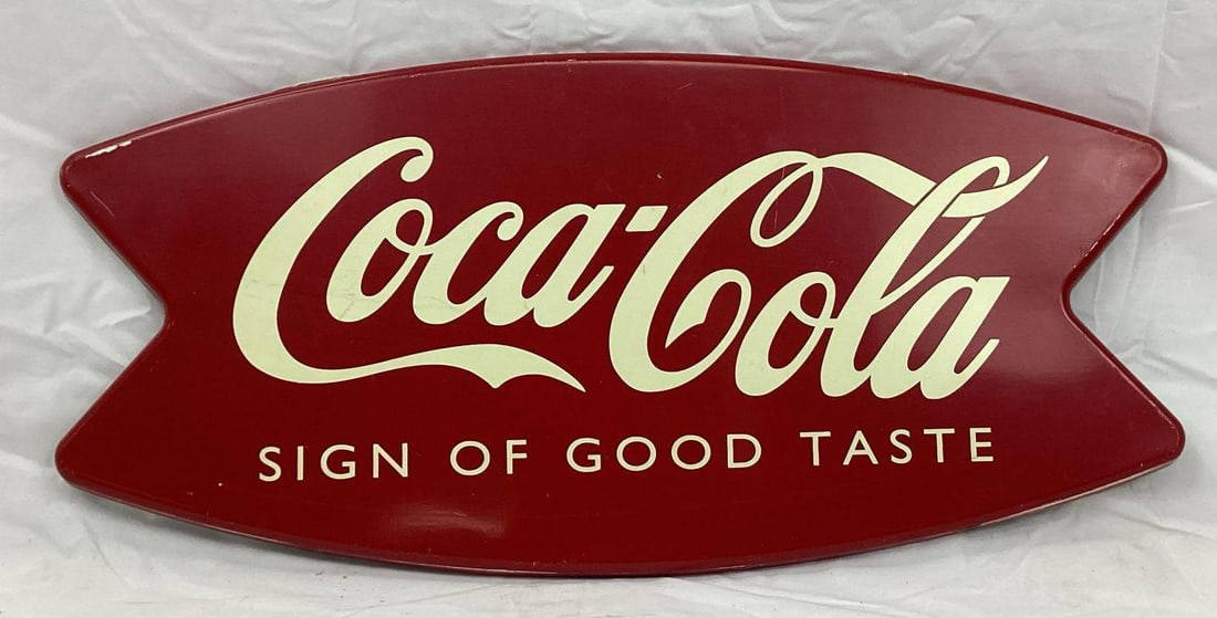 1950's Coca-cola Fishtail Sign Auction