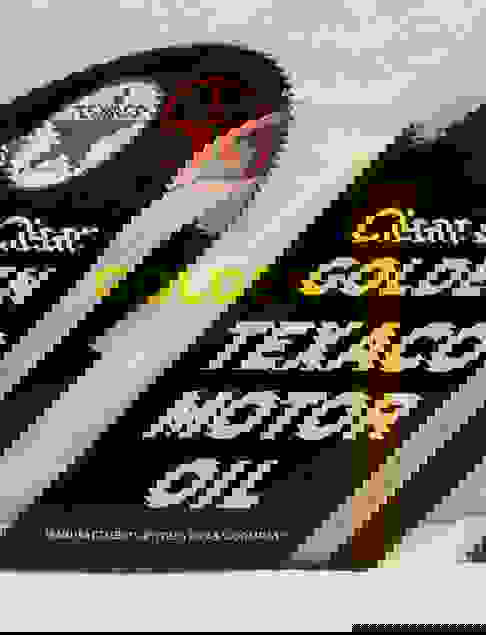 Texaco "clean, Clear, Golden" Motor Oil Porcelain Flange Sign Auction