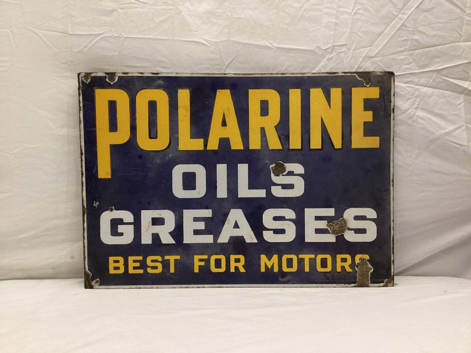 Polarine Oils Greases Porcelain Flange Sign Auction