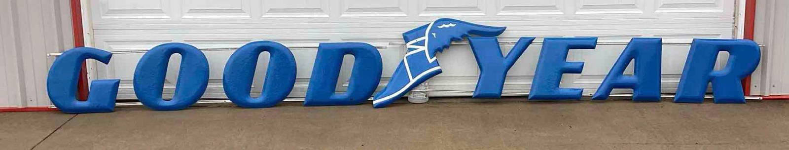 16ft Porcelain Goodyear Sign W/ Winged Foot Auction