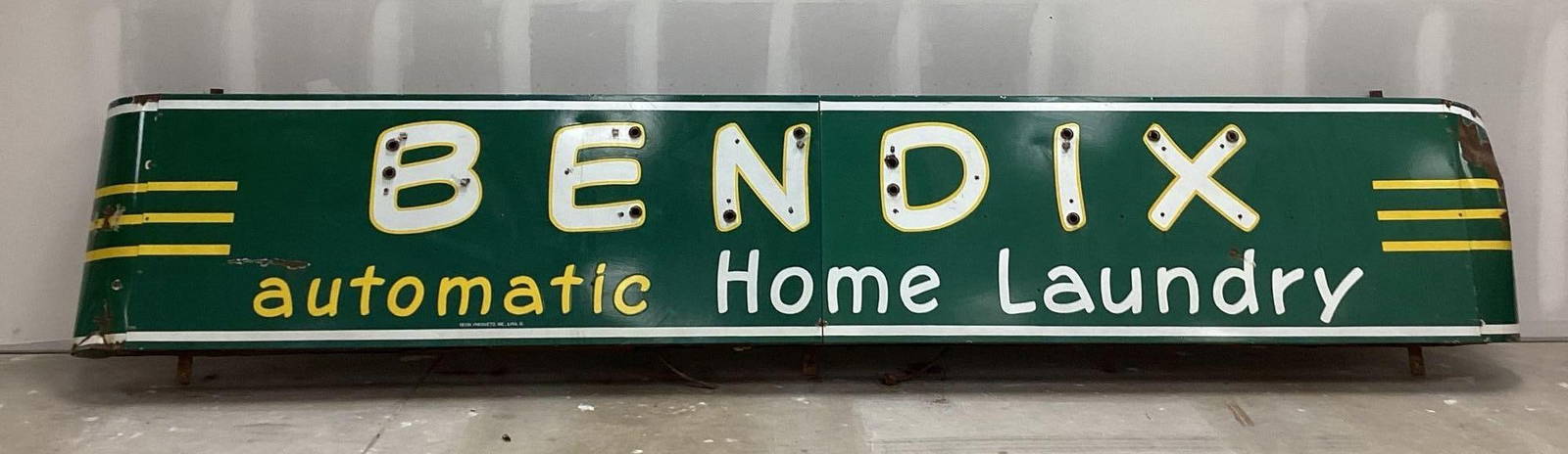 Porcelain Bendix Neon Sign W/ Bull Nose Auction