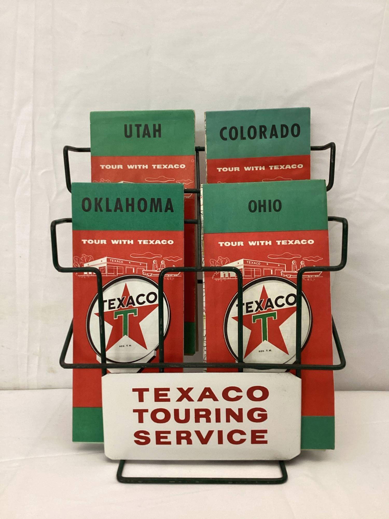 1940's Texaco Touring Service Map Rack W/ Maps Auction