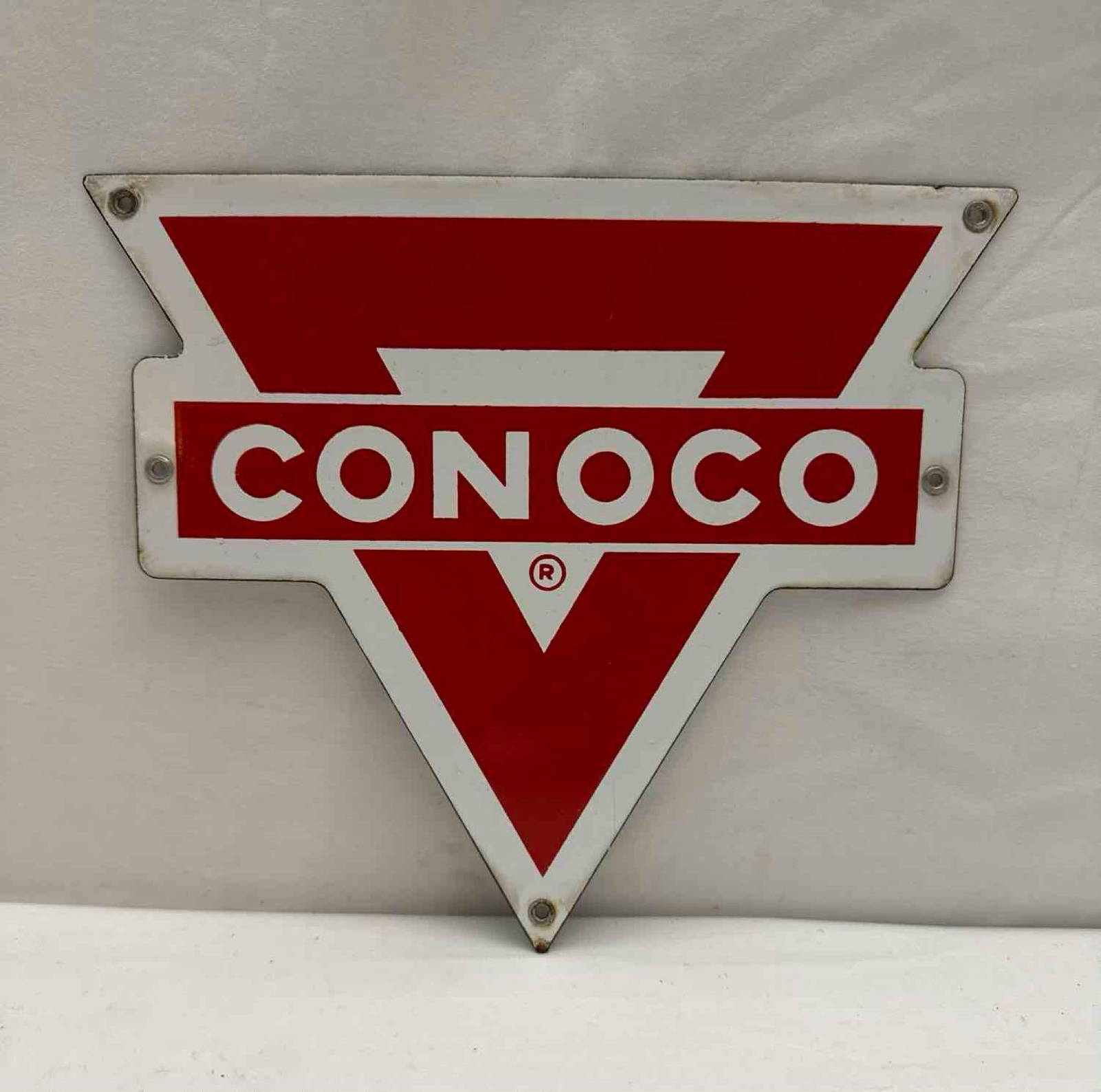 Conoco Oil Can Rack Porcelain Sign Auction