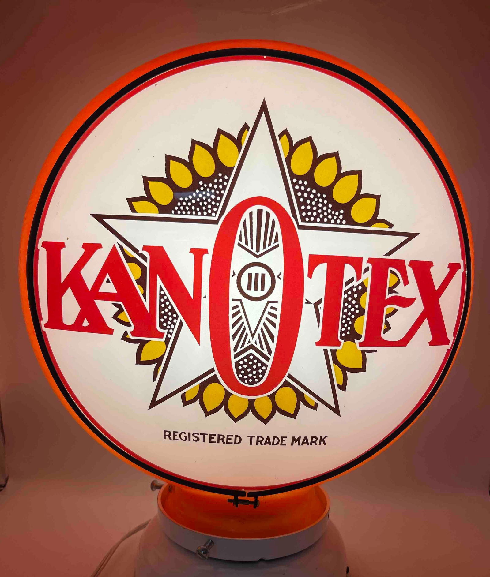 Kanotex Gasolne Gasoline Pump Globe W/ Orange Ripple - Aug 05, 2025 ...