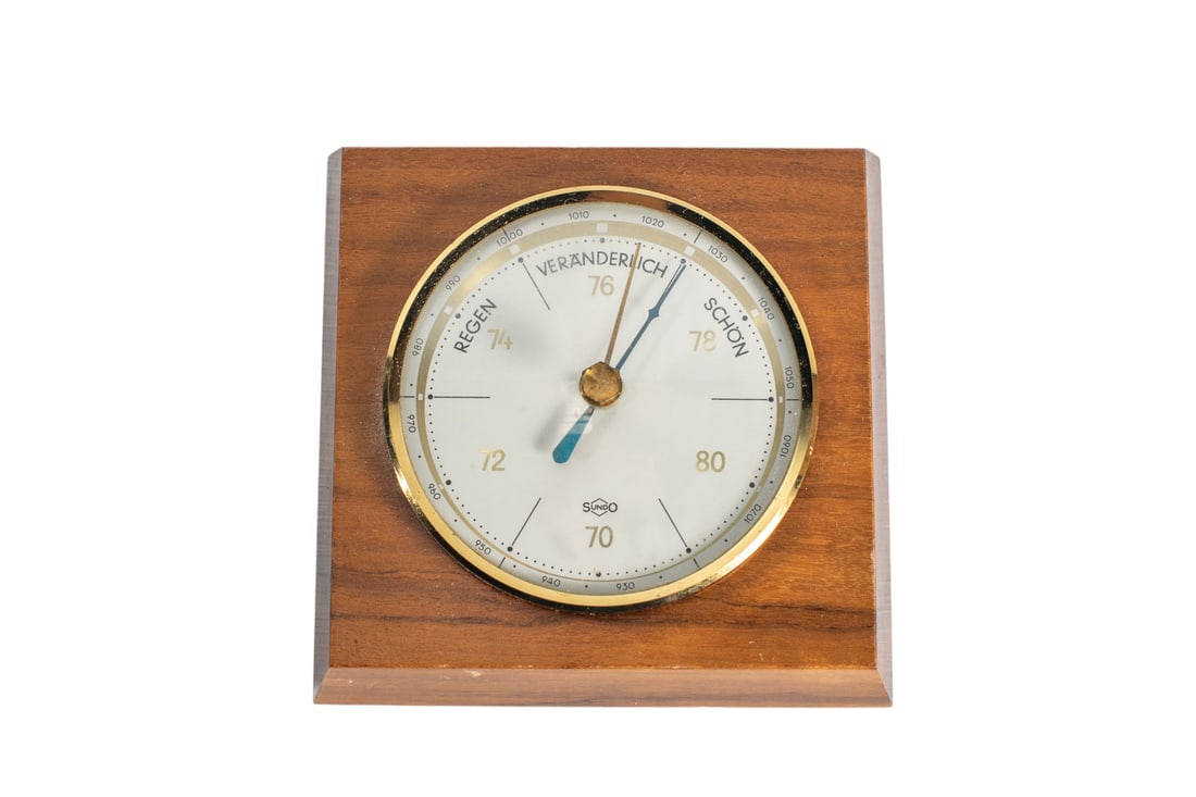 Sundo Barometer, Wood & Brass - Maritime Atmospheric Pressure Measuring ...