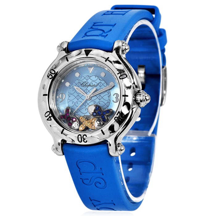 Chopard Happy Diamond Fish Blue Stainless Steel Women Watch Auction