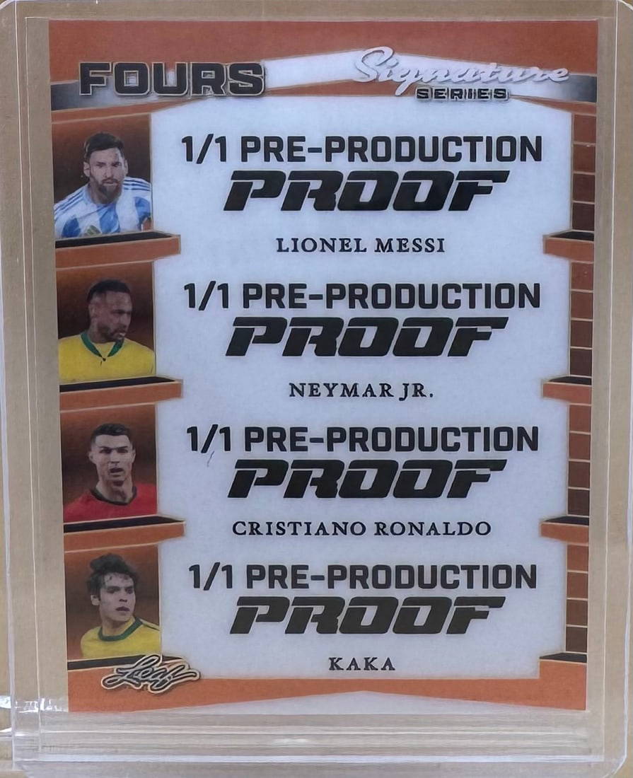 Lionel Messi, Neymar Jr , Cristiano Ronaldo And Kaka 1/1 Card Auction