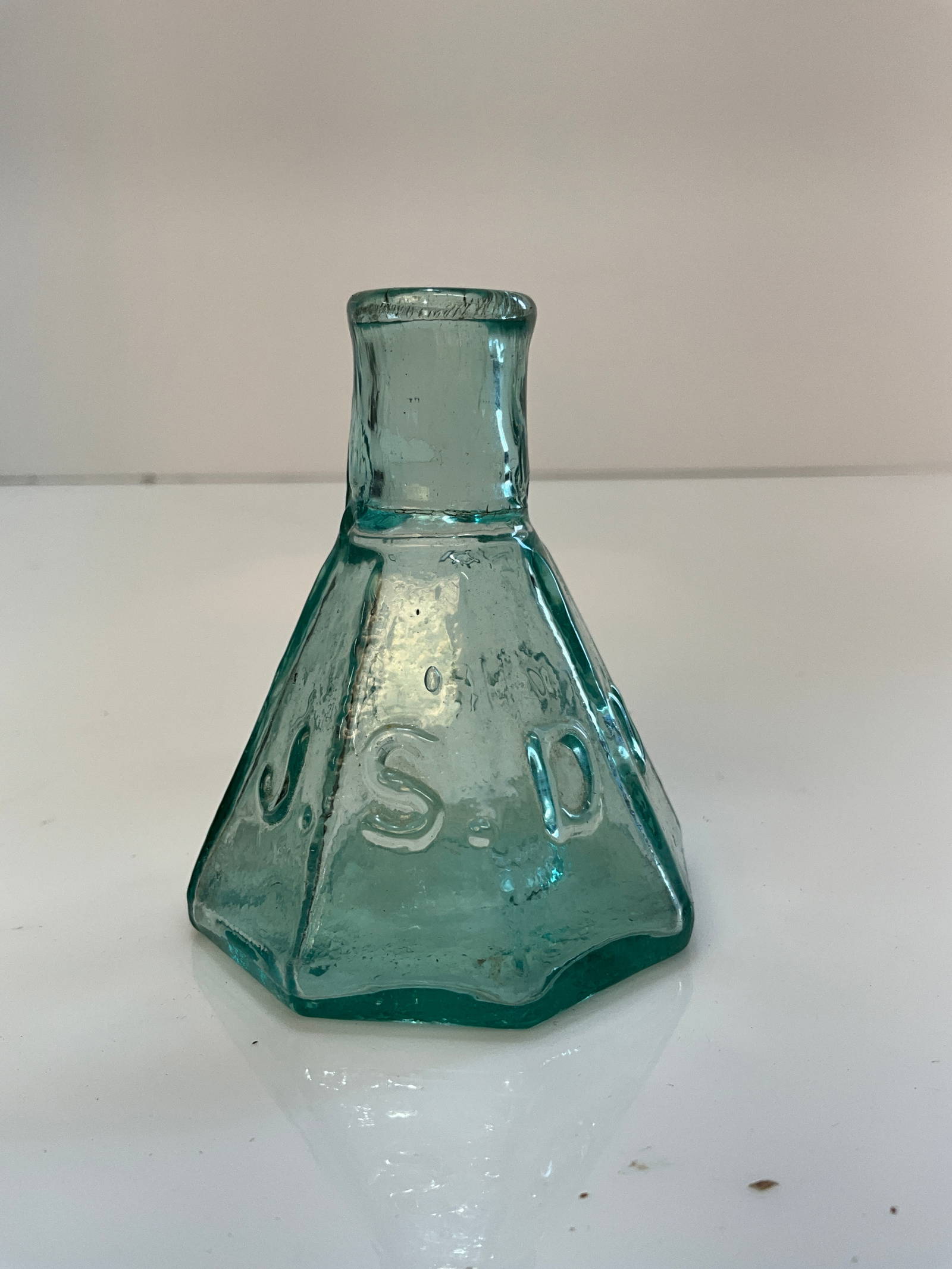 Open Pontiled Ink - J.s. Dunham - Rare 8 Paneled Cone Ink Auction