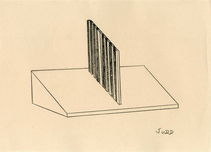 Donald Judd Pencil Drawing On Paper