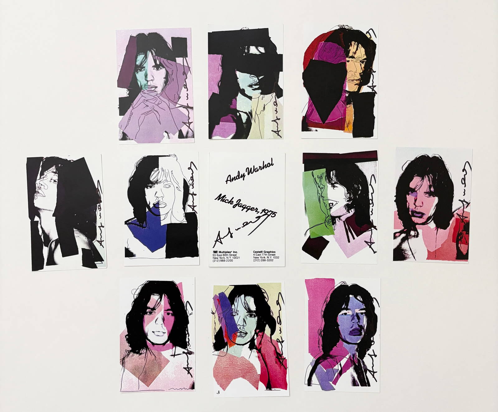 Andy Warhol - Complete Set Of 10 Hand Signed Cards Auction