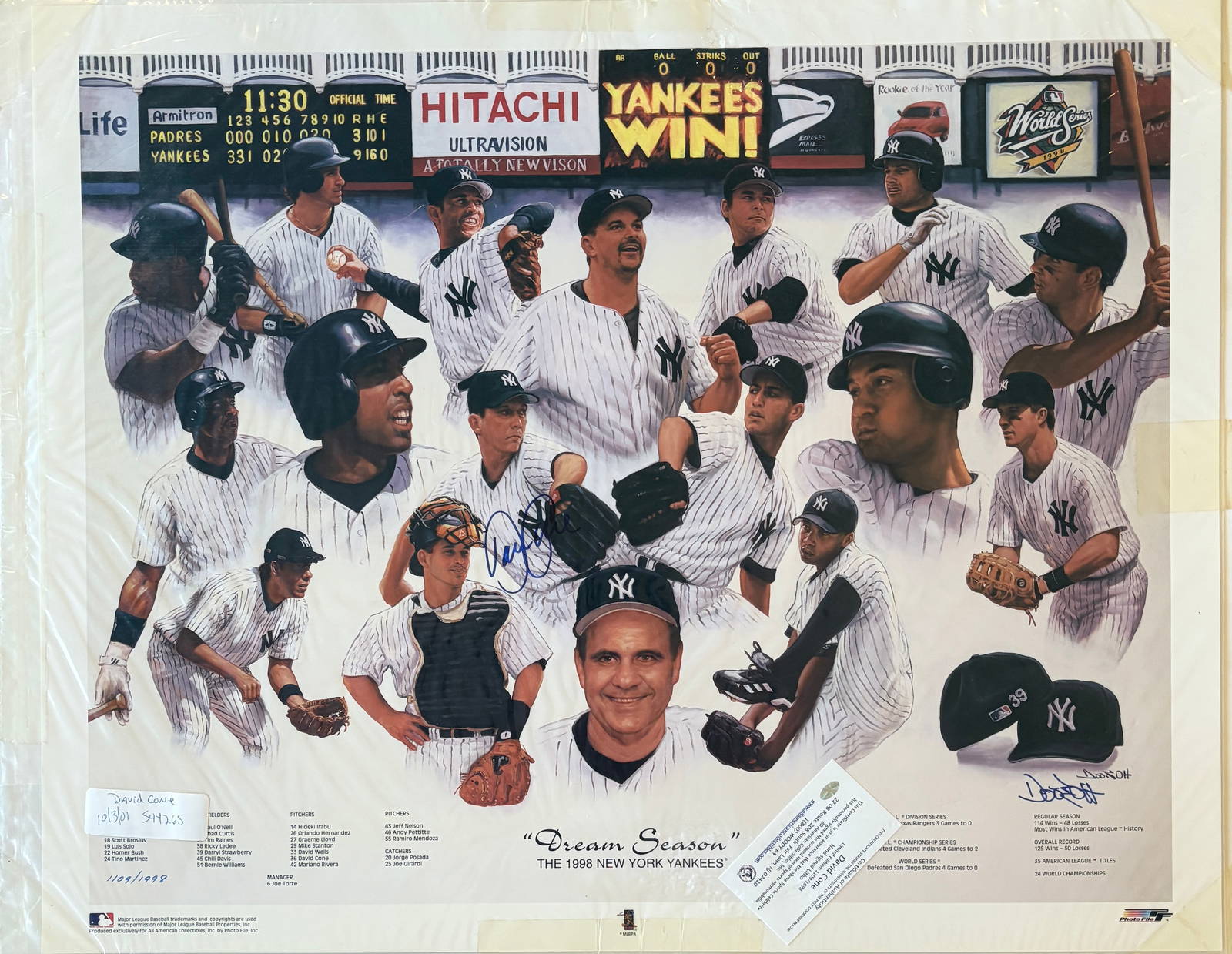 1998 New York Yankees - Dream Season, Autographed Lithograph Auction