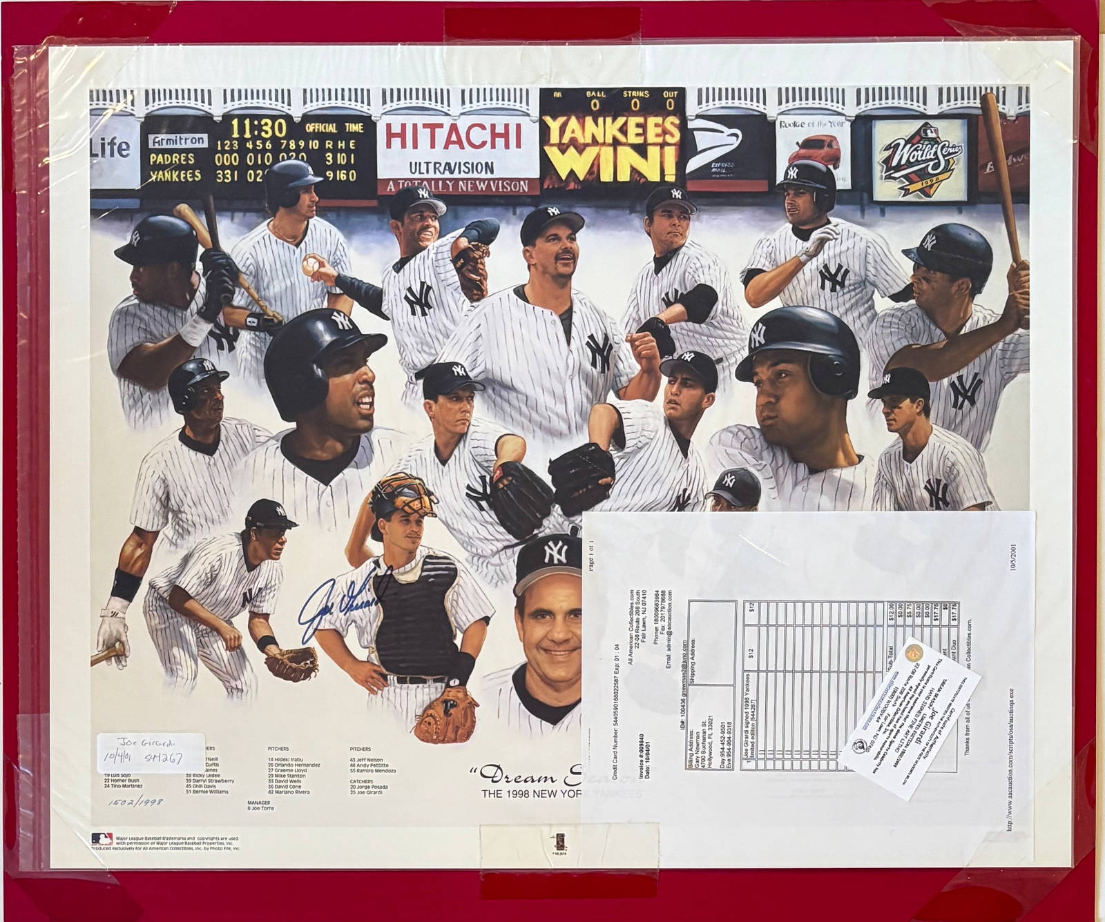 1998 New York Yankees - Dream Season, Autographed Lithograph Auction