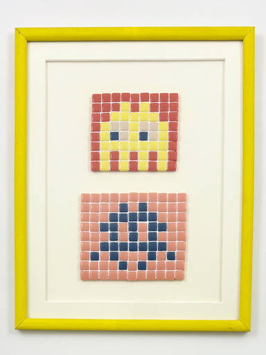 Space Invader Two Ceramic Tile Mosaic (each Signed)