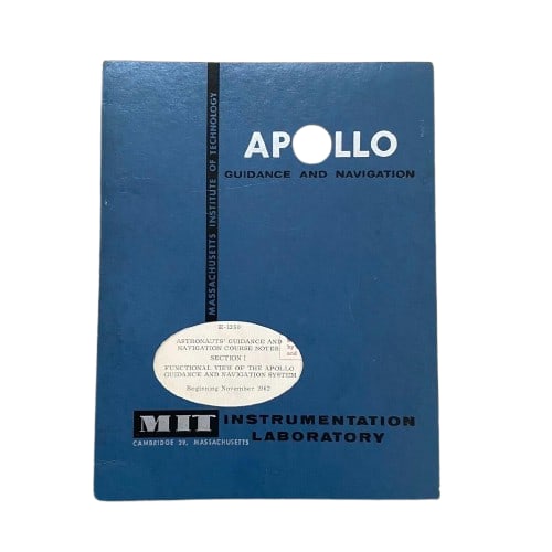 1962 Mit Apollo Guidance & Navigation Course Binder – Early Astronaut Training Manual - Jul 13 ...