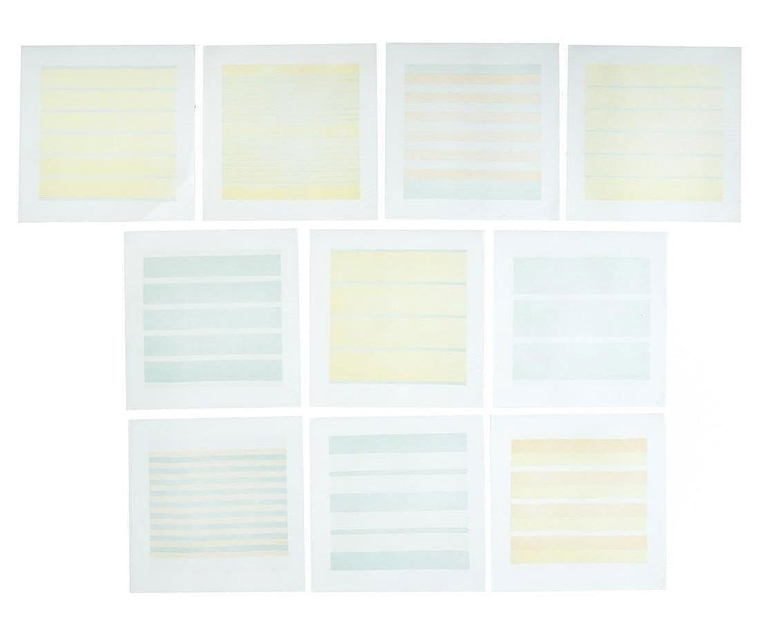 Agnes Martin – Ten Lithographs On Vellum, Complete Portfolio Auction