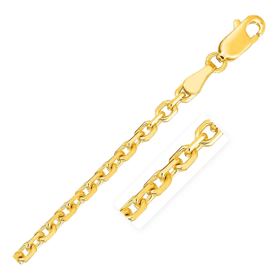 14k Gold Diamond Cut Cable Link Chain Auction