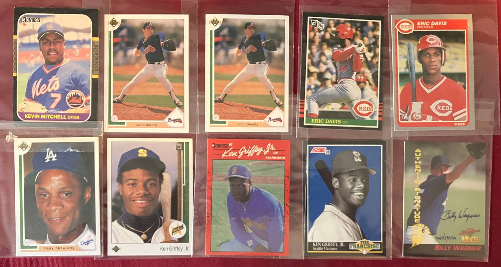 Ten Collectible Baseball Cards - Ken Griffey Jr., Daryl Strawberry ...