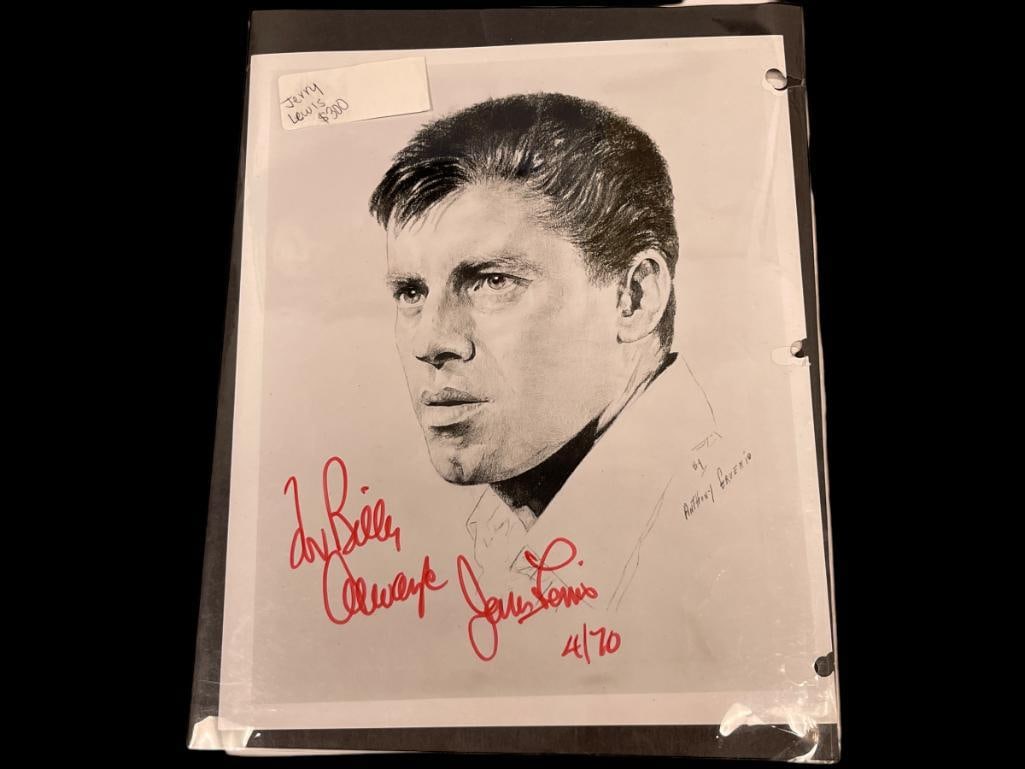 Jerry Lewis Autographed Black And White Photograph From The Collection ...