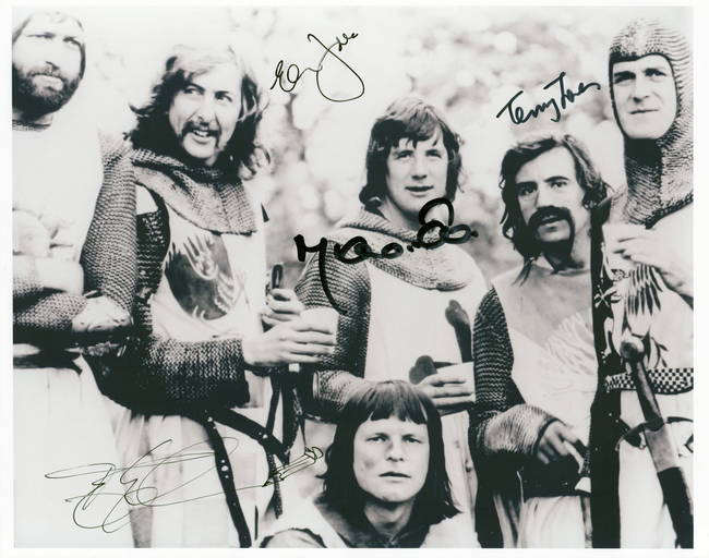 Monty Python: A Black &white Image Signed By Cast Members Of Monty ...