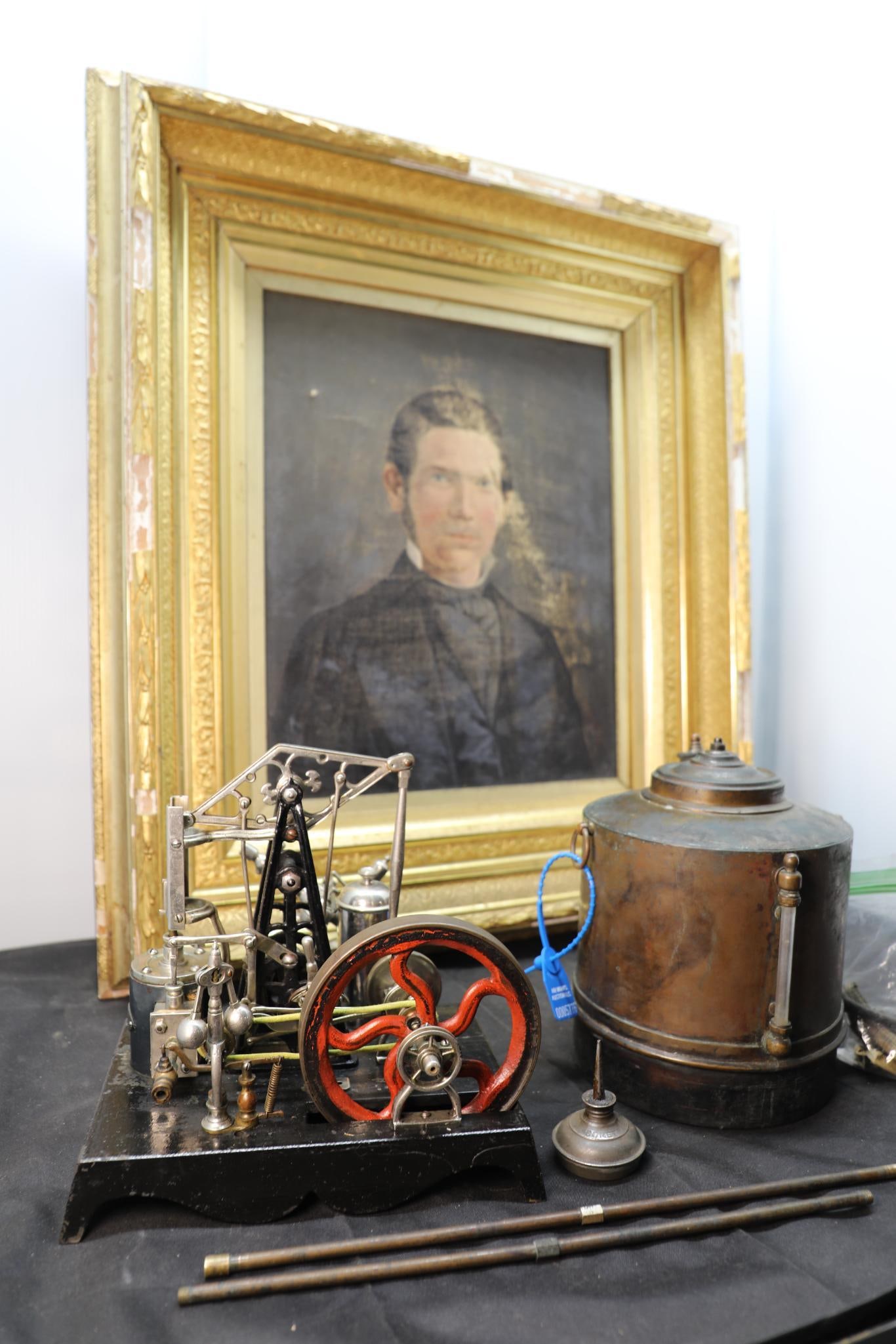 Salesman Sample 1874 Ben Shan Model Steam Engine In Box Large Farmed ...