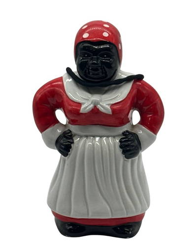 Vintage Southern Mammy Ceramic Cookie Jar Hand Painted Folk Art