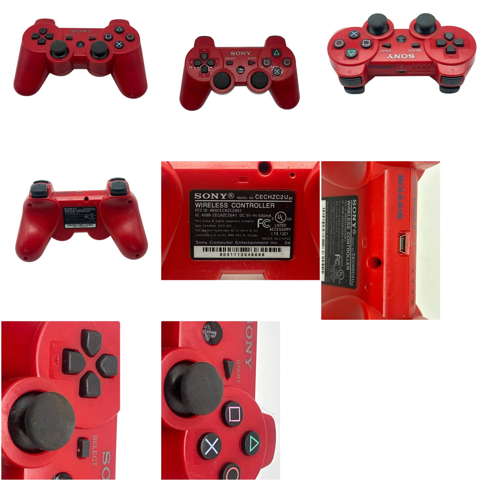 Sony Playstation 3 Dualshock 3 Wireless Controller Red Cechzc2ua1 - Jan ...