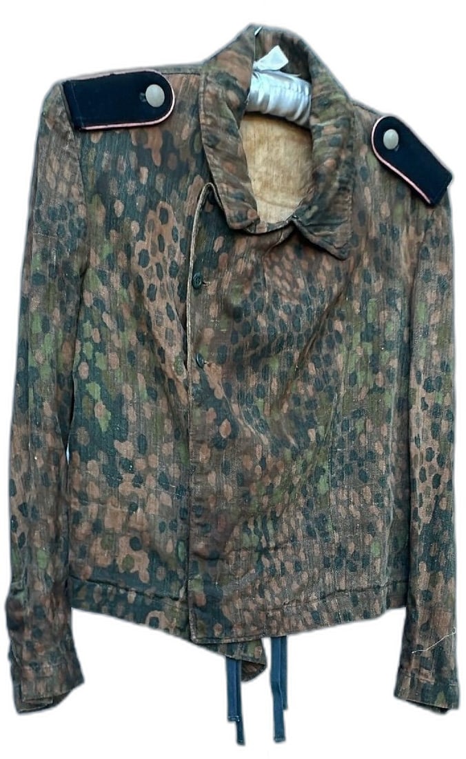 Ww2 German Waffen Ss Dot 44 Camo Tunic Original Herringbone Twill Field Jacket Auction