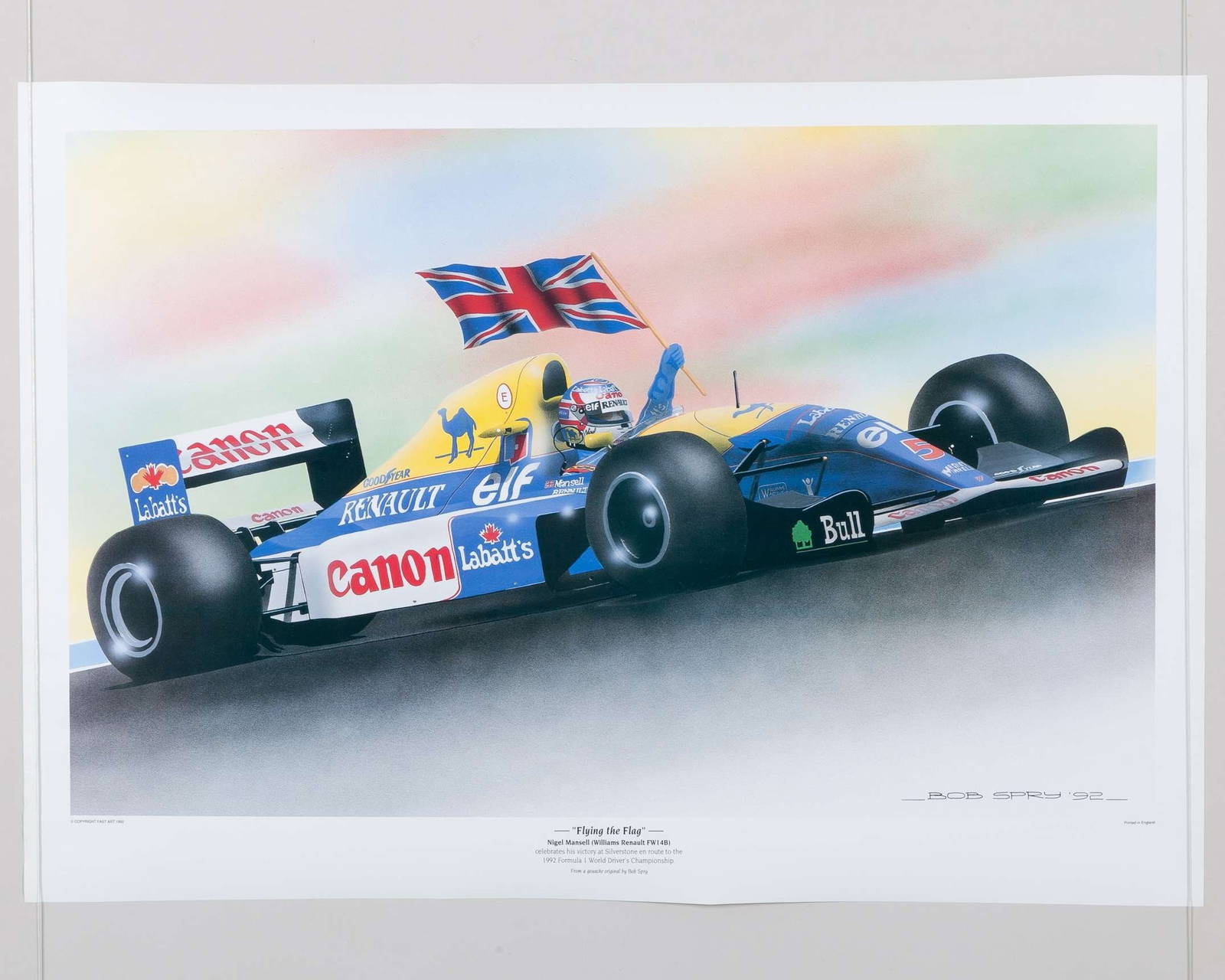 Nigel Mansell 1992 Williams Fw14b "flying The Flag" Silverstone Grand ...