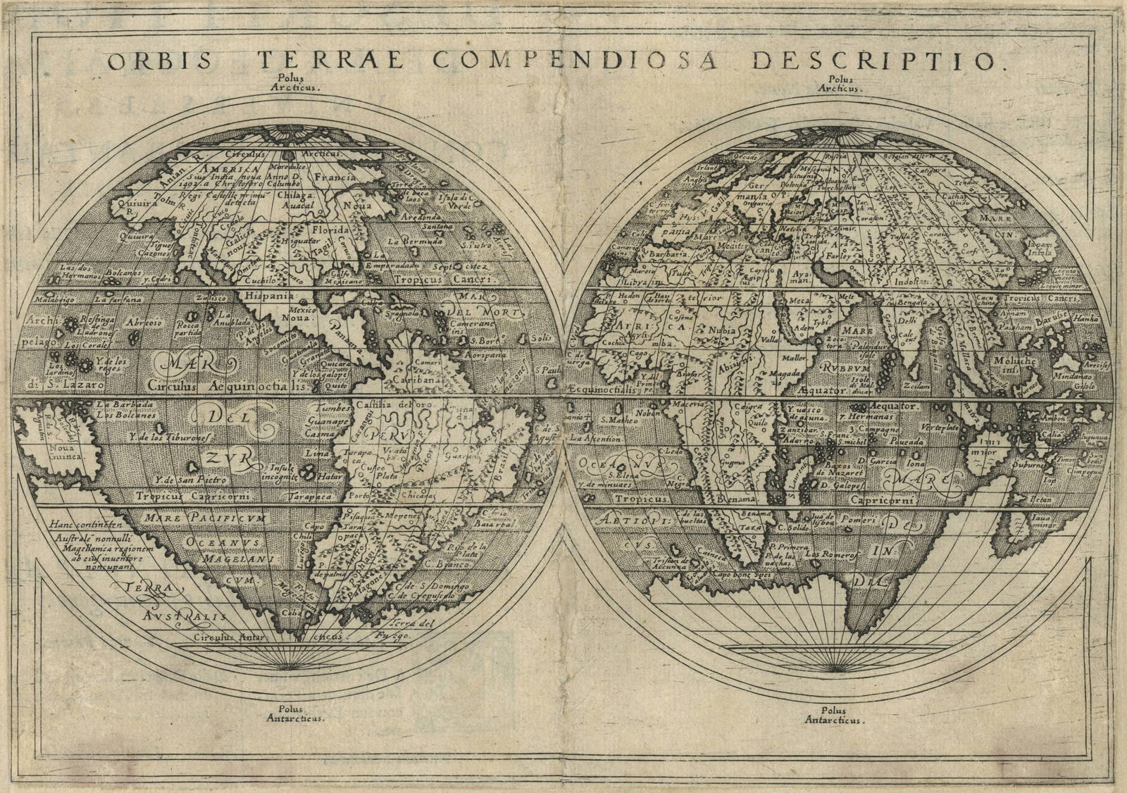 Early World Map, Based On Rumold Mercator’s 1587 Map, Published In ...