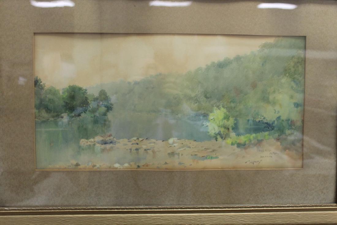 Paul Sawyier watercolor titled "Macy's Riffle Ky River