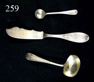 259: Hallmarked spoon with elongated bowl; Hall & Elton