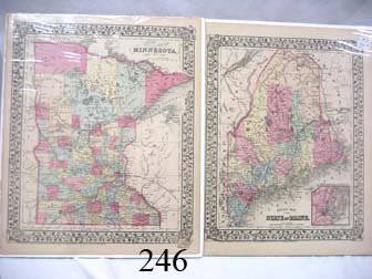 C. 1878 Colored Maps By S. Augustus Mitchell: Cou