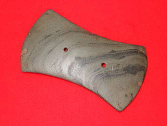 Super Nice 3 5/8" Banded Slate Bi Concave Gorget.