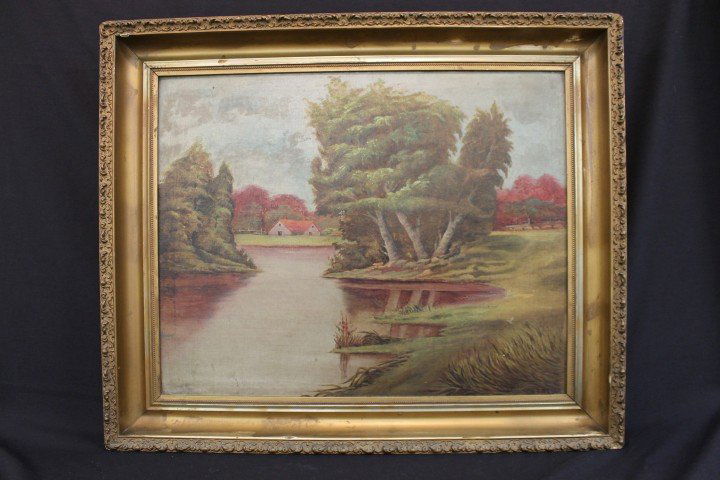 E. Baker oil-on-canvas landscape painting of a barn/hom - Feb 18, 2013 ...