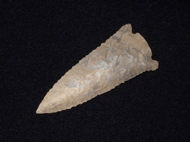 Fine 3 1/4" Fort Payne flint Kirk snap-base point