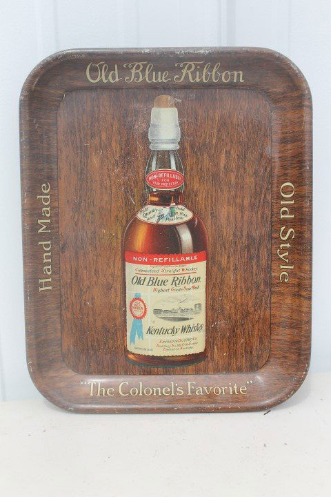 Old Blue Ribbon Kentucky Whiskey tray, Eminence