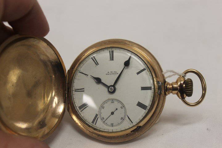 A.w. Co. Waltham Hunting Case Pocket Watch, Cwc Co.