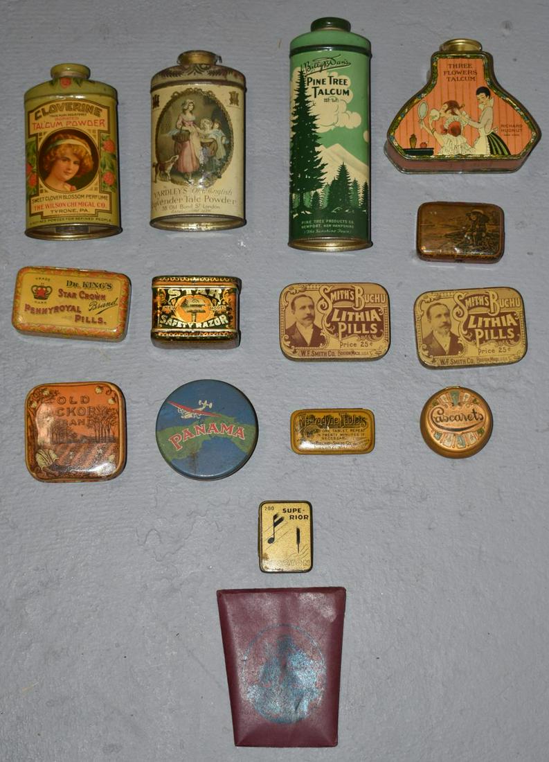 Lot (14) Vintage Tin Advertising Tins