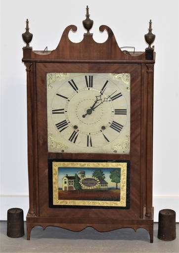 Olcott Cheney Pillar & Scroll Clock