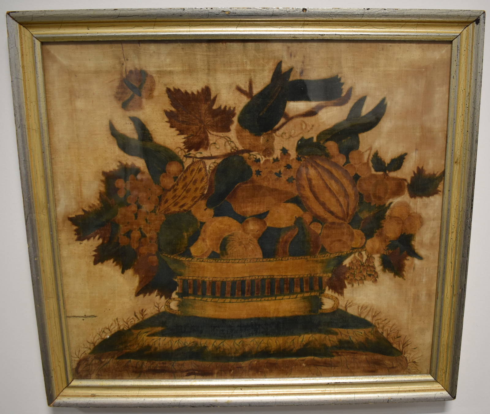 19th Cent Theorum Painting On Velvet Auction