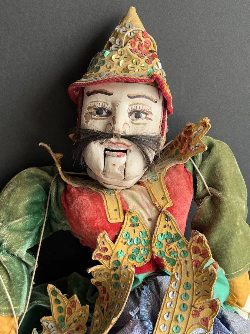 Antique Asian Burmese Folk Art Wooden Puppet Marionette Doll - Jun 14 ...