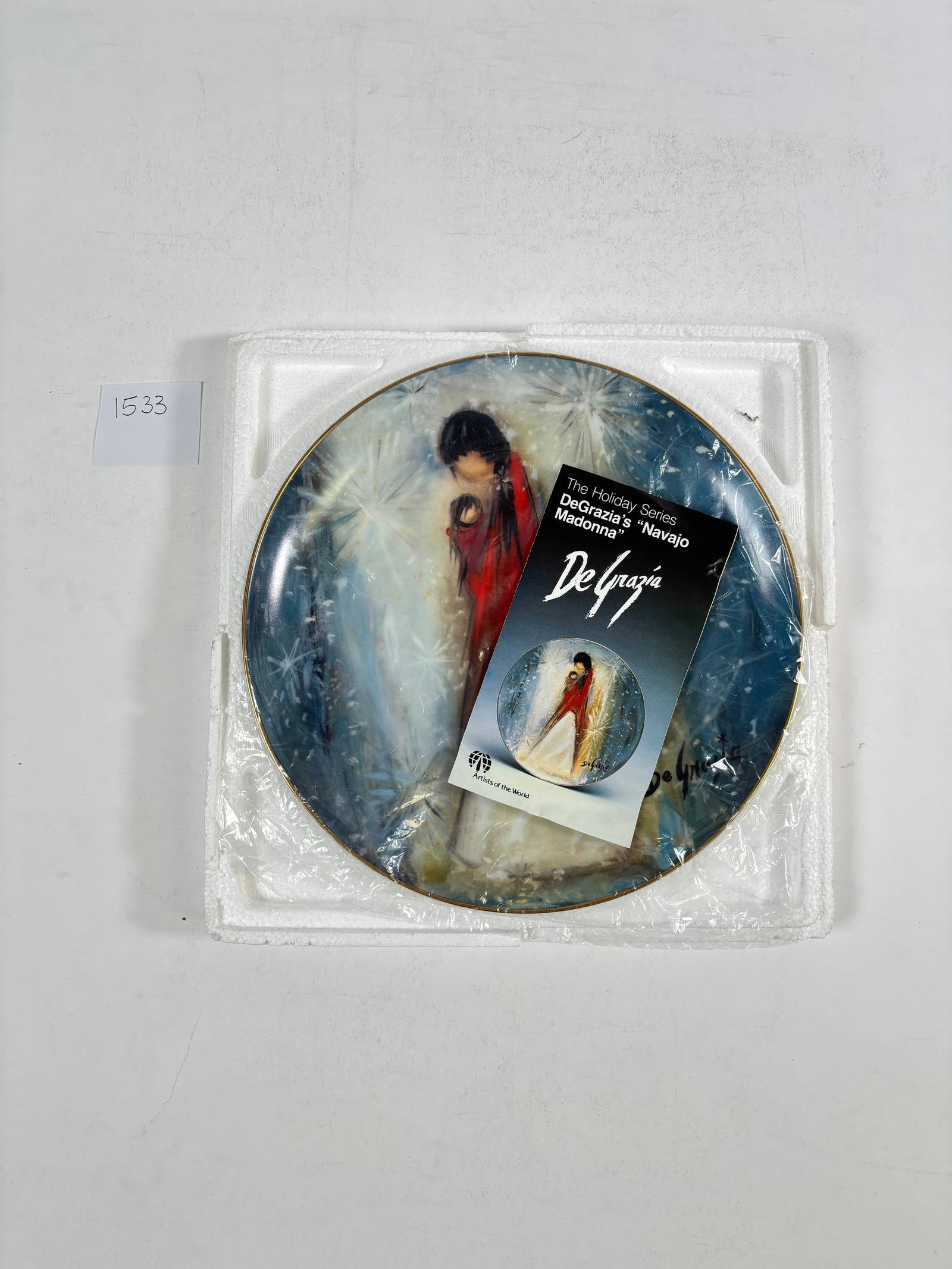 Ted Degrazia 1984 Navajo Madonna Holiday Series Collector Plate Auction