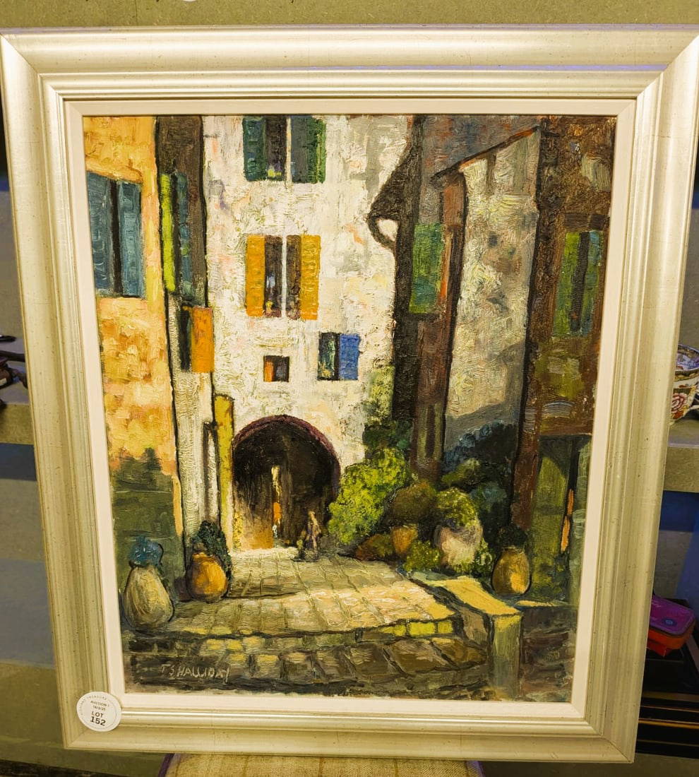 Original Oil Bormes Les Mimosa By Thomas Symington Halliday Auction