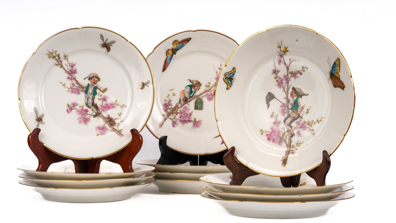 12 Theodore Haviland Hand-painted ‘little People And Butterflies ...