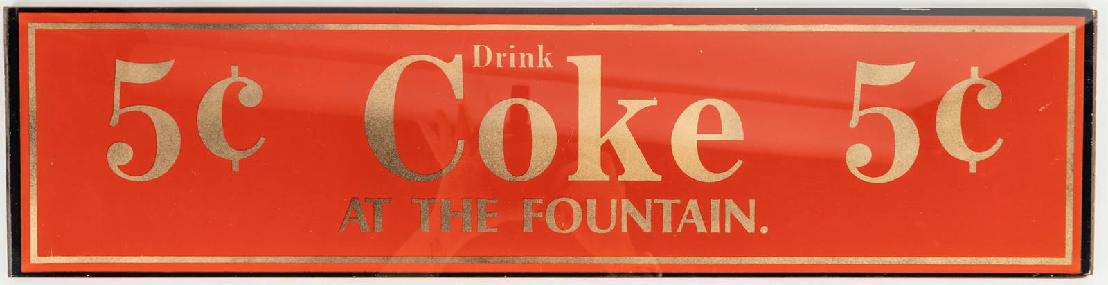 Vintage Coca Cola Reverse Painted Advertising Auction