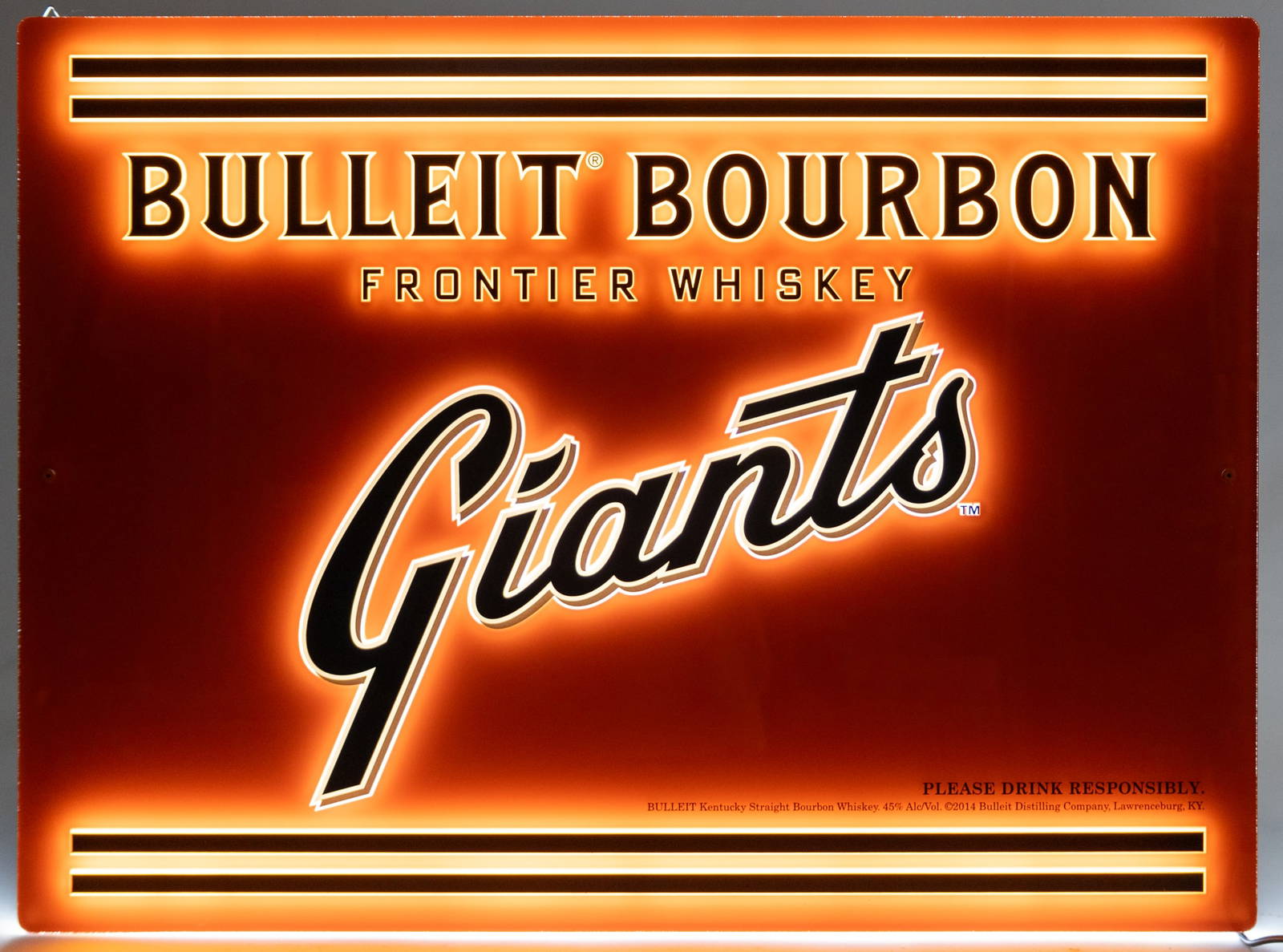 Bulleit Bourbon Giants Led Bar Light Sign Auction